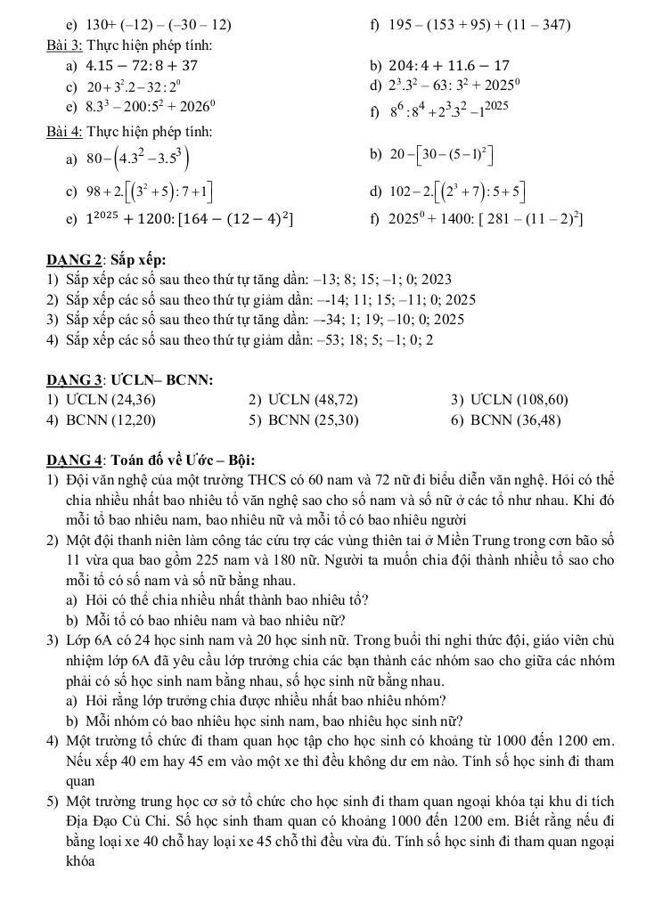 Giải Toán Ôn Tập Cuối Học Kì 1 Toán 6 Năm 2025 – 2026 Trường Thcs Hoàng Hoa Thám – Tp Hcm | Đáp ...